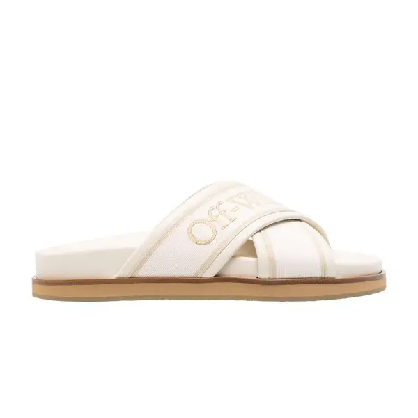 Off-White Criss Cross Sliders - Cream