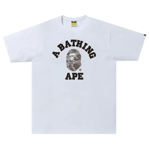 A BATHING APE Color Camo College Tee - White