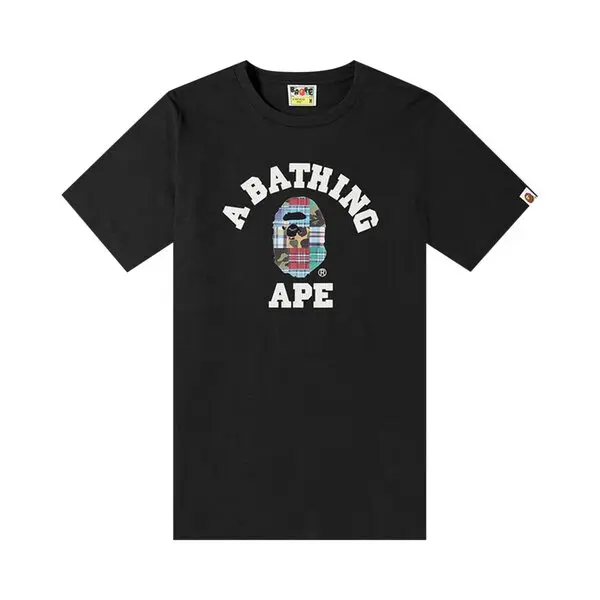 A BATHING APE Patchwork College Tee - Black
