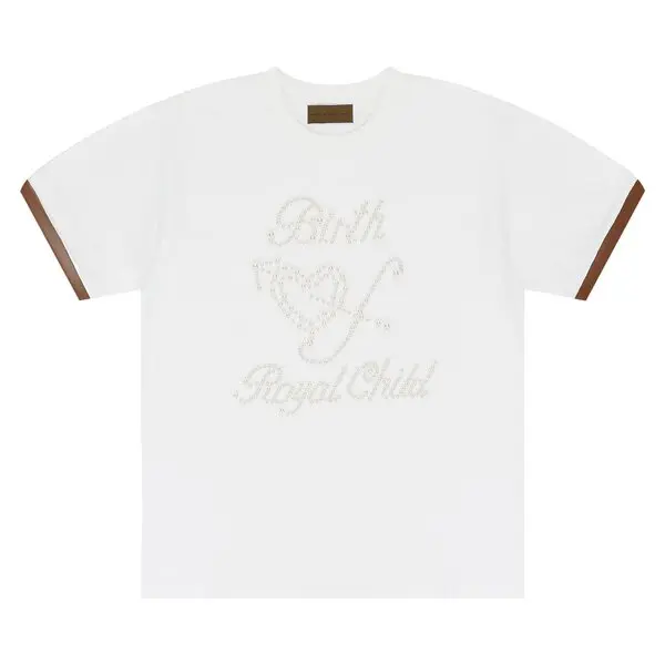BIRTH OF ROYAL CHILD Pearl Patchwork Short-sleeve - White