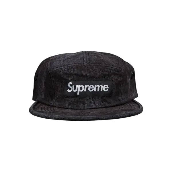 Supreme Washed Canvas Camp Cap - Black