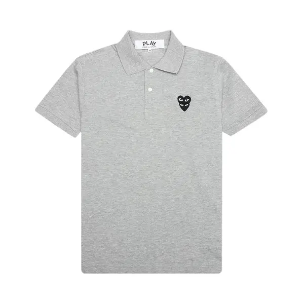 Play Comme Des Garcon Stacked Heart Polo Shirt