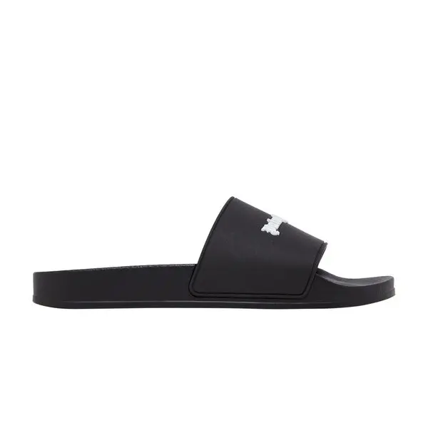 Palm Angels Pool Slider With Logo - Black