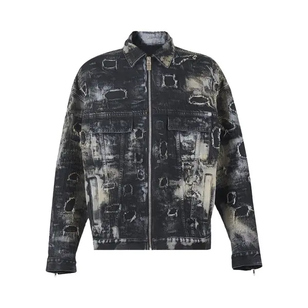 Givenchy Oversized Fit 4g Rivet Zip Denim Jacket
