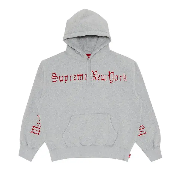 Supreme Contrast Cutout Hooded Sweatshirt - Grey