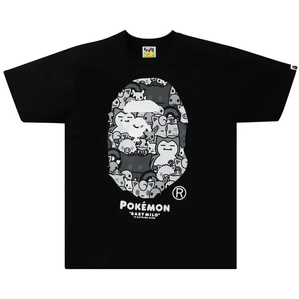 A BATHING APE Baby Milo X Pokemon Ape Head Tee #2 - Black