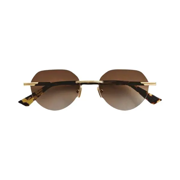 Bottega Veneta Round Sunglasses - Gold