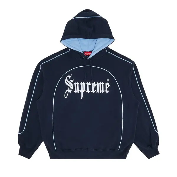 Supreme Curve Piping Hooded Sweatshirt - Blue