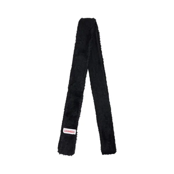 CHARLES JEFFREY Fluffy Skinny Scarf - Black
