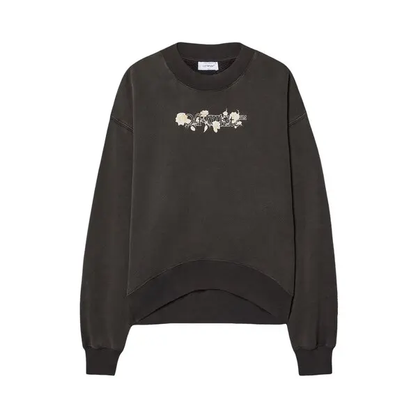 Off-White Bookish Roses Over Crew Sweatshirt - Black