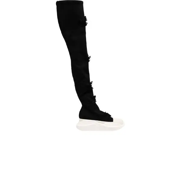 Rick Owens Strobe Slashed Abstract Stockings - Black