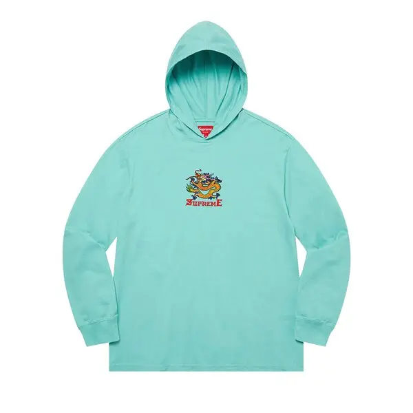 Supreme Dragon Hooded Long-sleeve Top - Blue