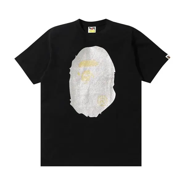 A BATHING APE Glitter Big Ape Head Tee - Black