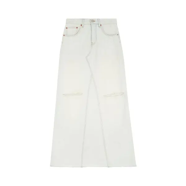 MAISON MARGIELA Long Denim Skirt - Blue