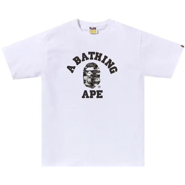 A BATHING APE Palm Tree Camo College T-shirt - White