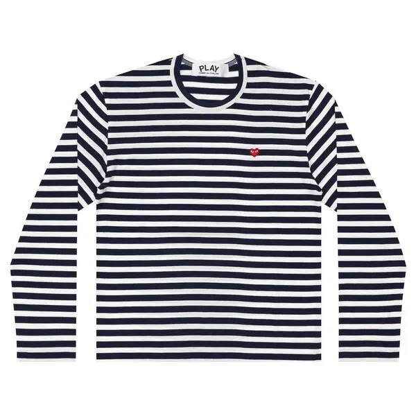Play Comme Des Garcon Long-sleeve Striped T-shirt - Blue