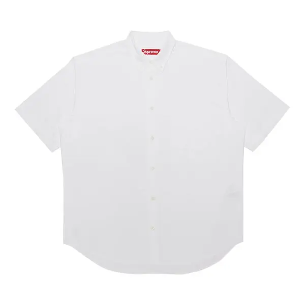 Supreme Loose Fit Short-sleeve Oxford Shirt - White