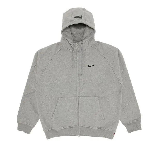Supreme X Nike Zip Up Hooded Sweatshirt - Grey