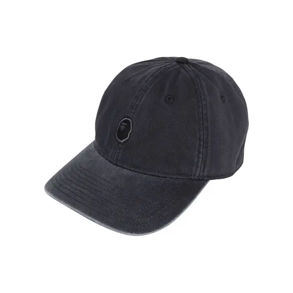 A BATHING APE Garment Dye One Point Cap - Black