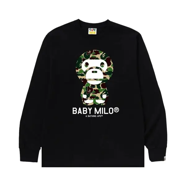 A BATHING APE Abc Camo Baby Milo Long-sleeve Tee - Black