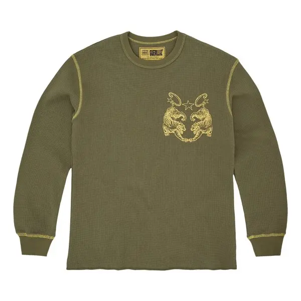 CORTEIZ Tiger Contrast Waffle Long-sleeve - Green