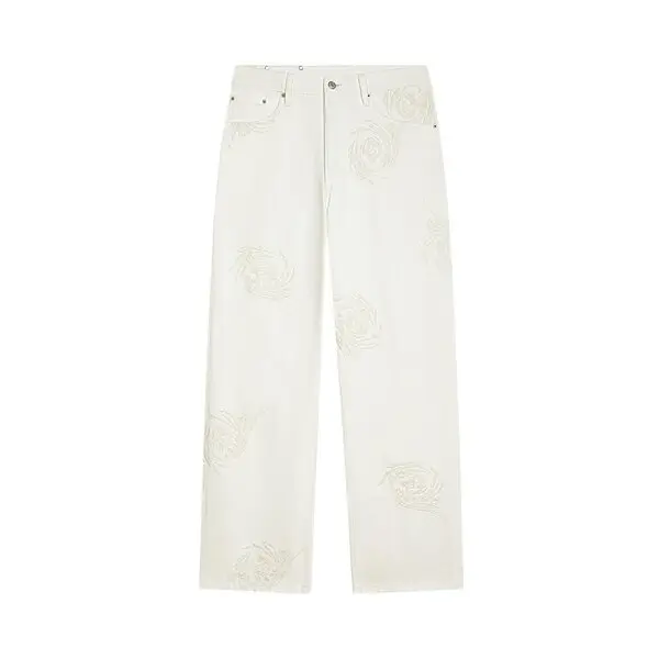 Dries Van Noten Embroidered Pattern Denim Jeans