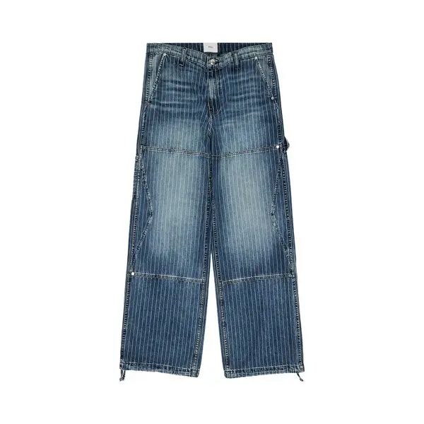 Rhude Pinstripe Straight Leg Jeans