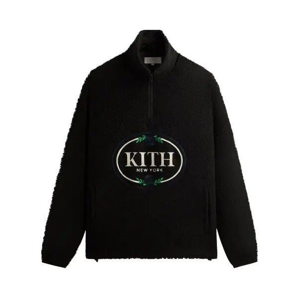 Kith Tweed Eric Quarter Zip Pullover - Black