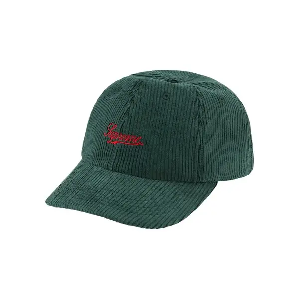 Supreme Script Corduroy 6-panel Cap - Green