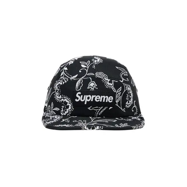 Supreme Floral Jacquard Camp Cap - Black