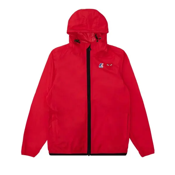 Play Comme Des Garcon X K-way Full Zip Hoodie - Red