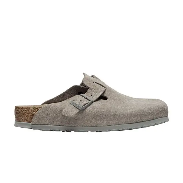BIRKENSTOCK Boston Soft Footbed Suede Clogs - Grey