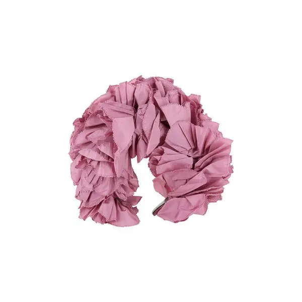 Gucci Ruffle Silk Headband - Pink