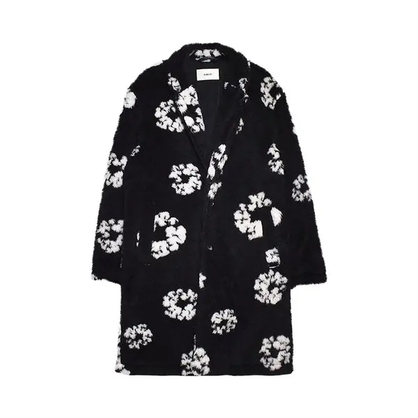SAINT MXXXXXX X Denim Tears Wreath Fur Coat - Black