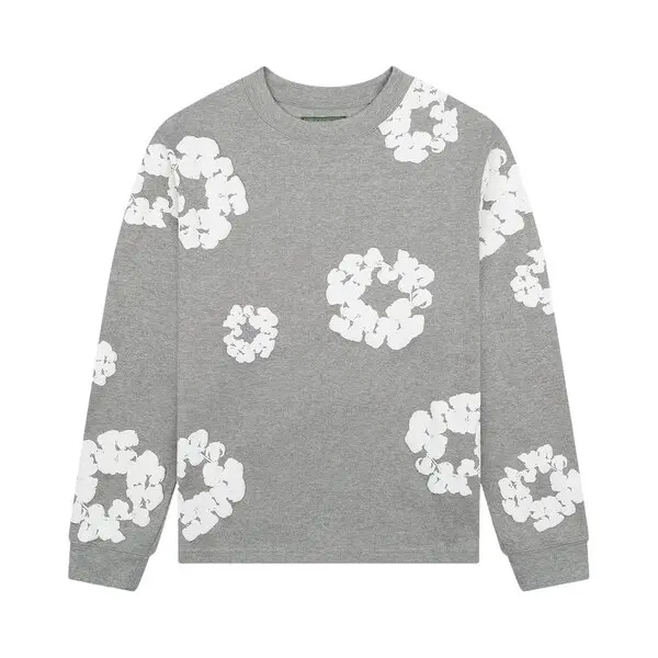 DENIM TEARS Long-sleeve Wreath Tee - Grey