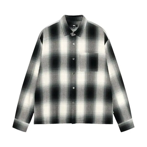 StÜssy Loose Weave Plaid Shirt - Grey