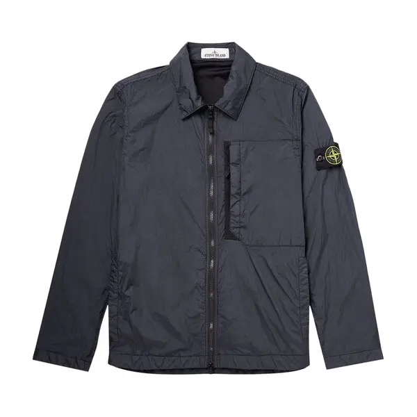 Stone Island Compass Patch Zip Up Jacket - Blue
