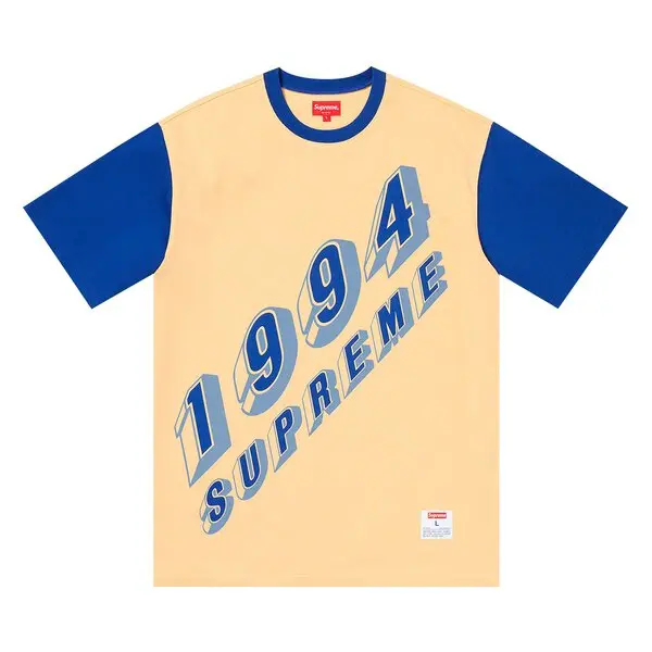Supreme Bevel Text Ringer Tee - Yellow