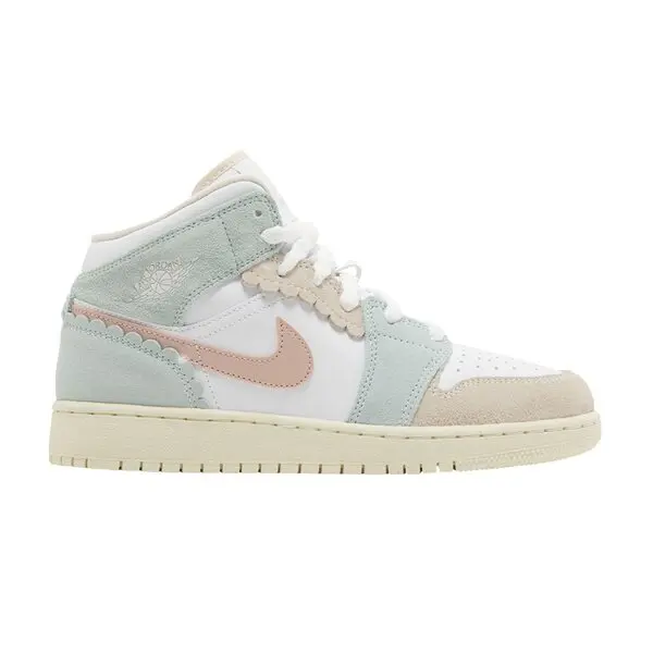 JORDAN 1 Mid Se Gs 'scalloped Edge - Green