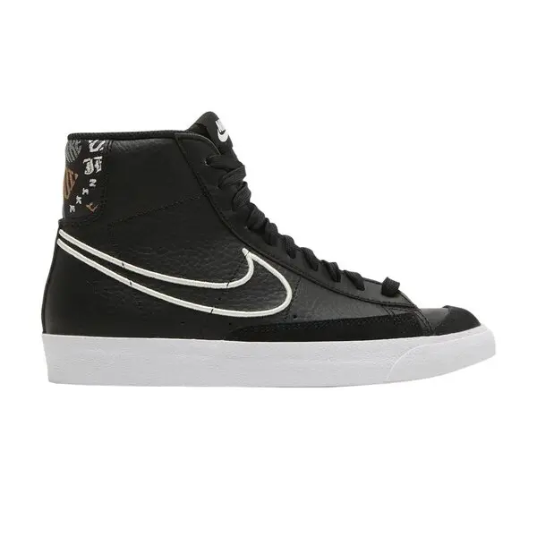 Nike Blazer Mid '77 Se Gs 'playful Fonts' Sneakers - Black