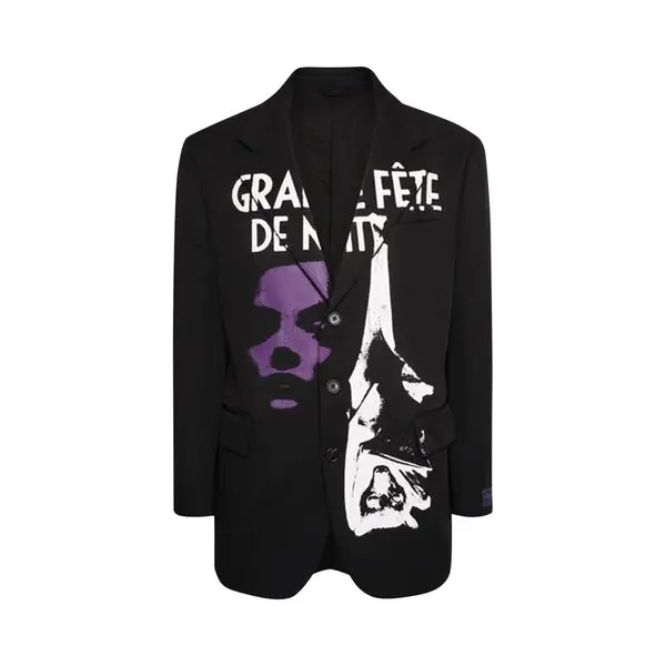 Raf Simons Oversized Blazer With Uniform Pockets And Print