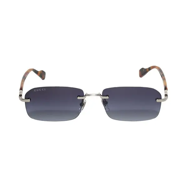 Gucci Rectangular Rimless Sunglasses - Silver