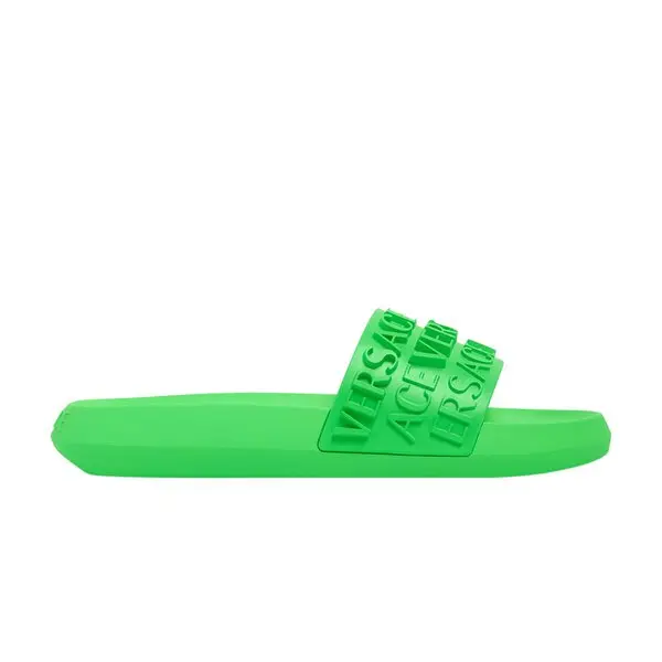 Versace Allover Logo Slide - Green