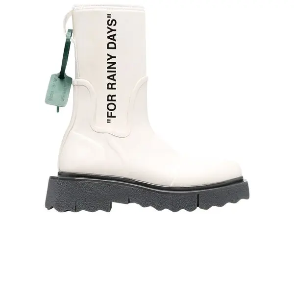 Off-White Sponge Rubber Rain Boot - White