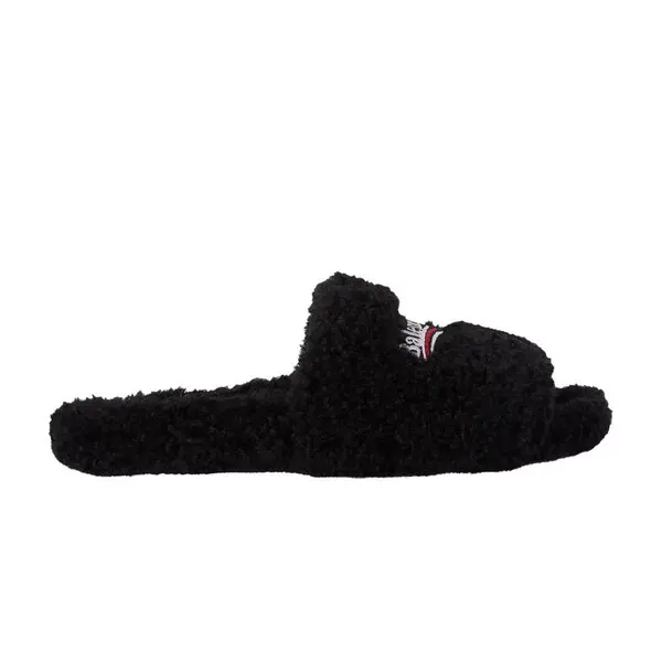 Balenciaga Furry Slides - Black