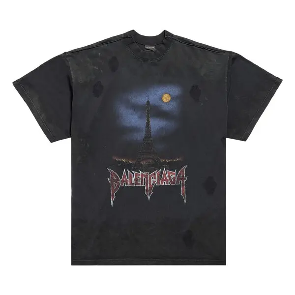Balenciaga Paris Moon Double Front T-shirt - Black