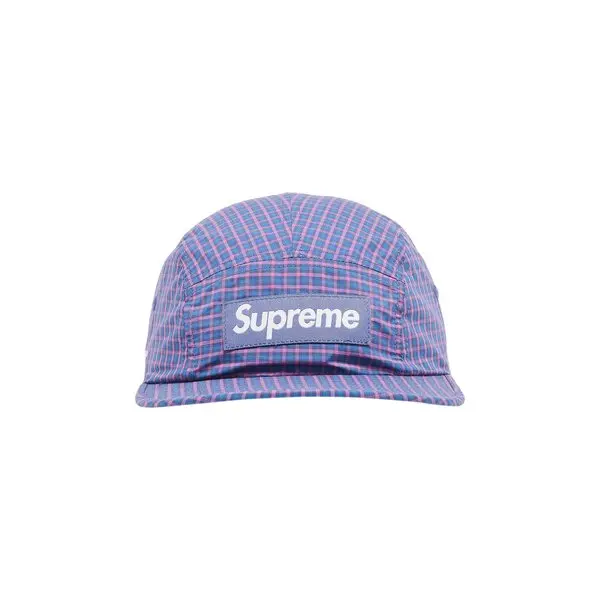 Supreme X Cordura Plaid Camp Cap - Blue