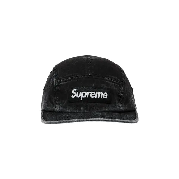 Supreme Washed Chino Twill Camp Cap - Black