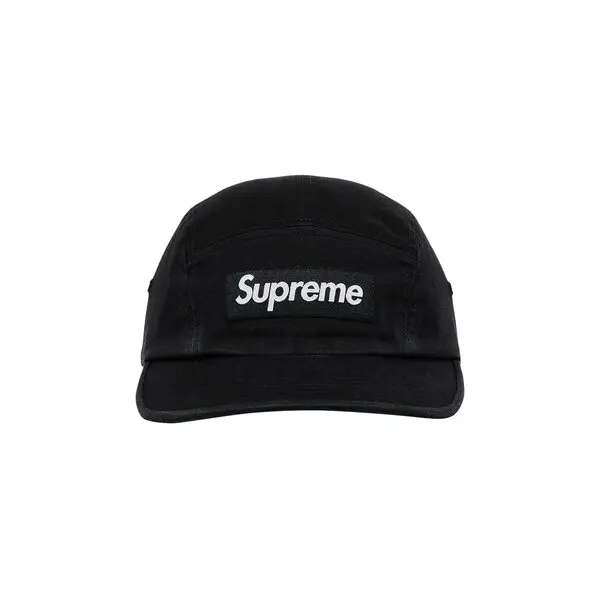 Supreme Washed Chino Twill Camp Cap - Black
