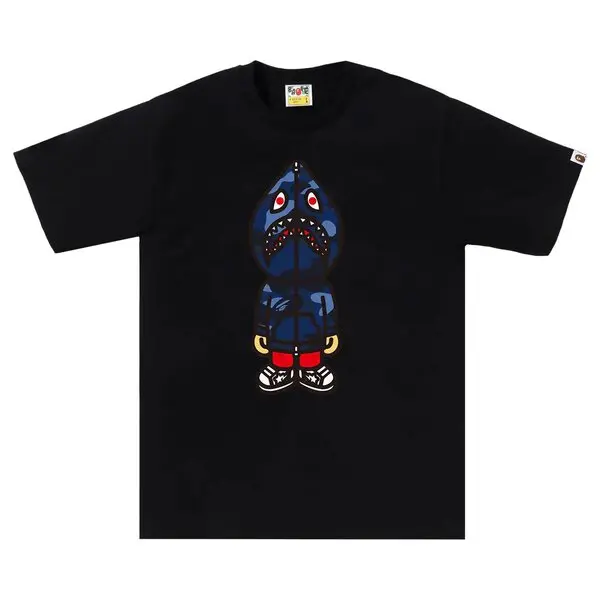 A BATHING APE Color Camo Classic Milo Shark Tee - Black